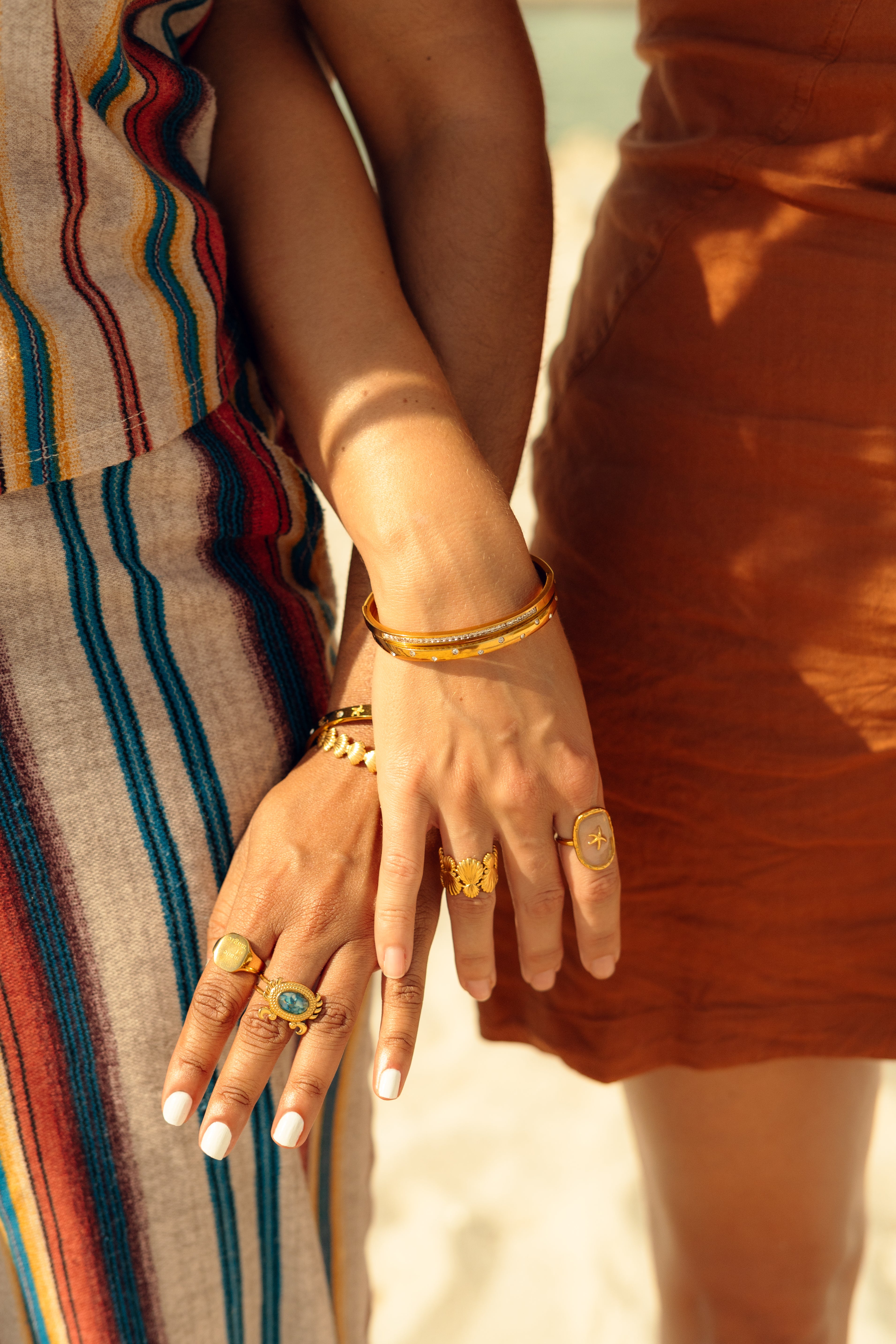 Adair Bangle – Shell + Stone
